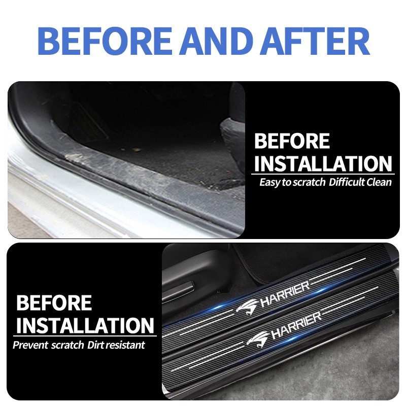 Toyota Harrier Carbon Fiber Car Door Sticker Protector Auto Threshold ...