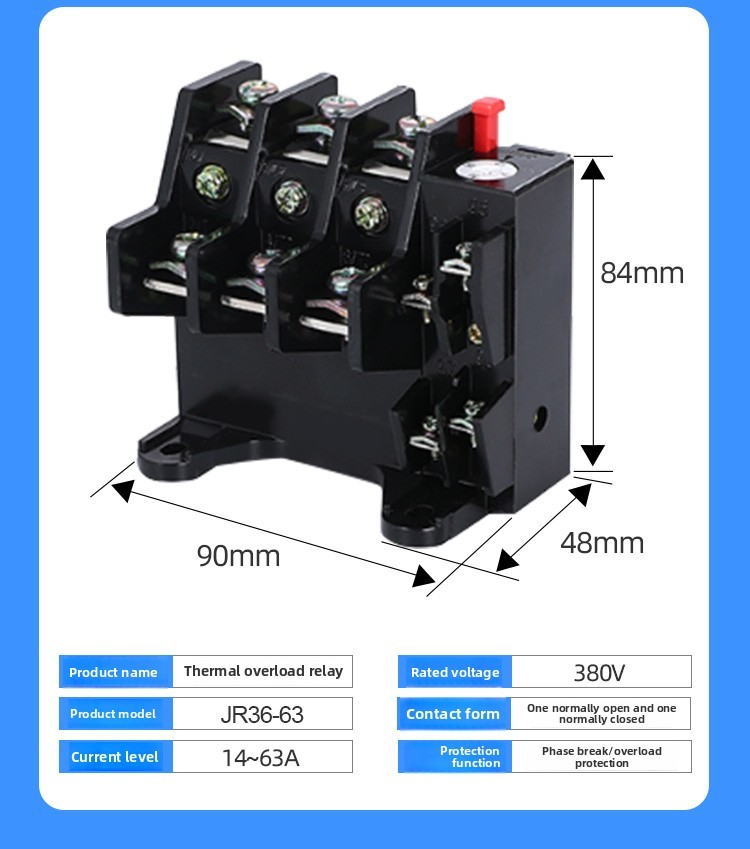 Chint Thermal Relay JR36-20 Overload Protection 63A Current Overload ...