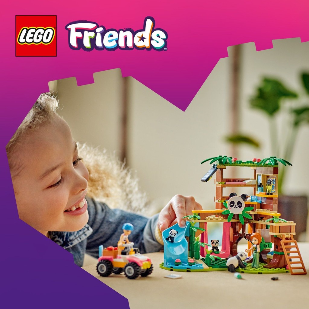 LEGO 42648 Friends Panda Sanctuary Animal Care Building Toy Set (243 ...