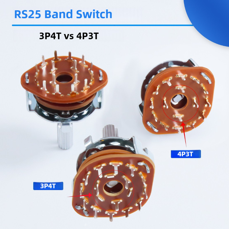 1 Piece RS25 Band Switch Selector Switch Rotary Switch AC125V 0.3A 2P4T ...