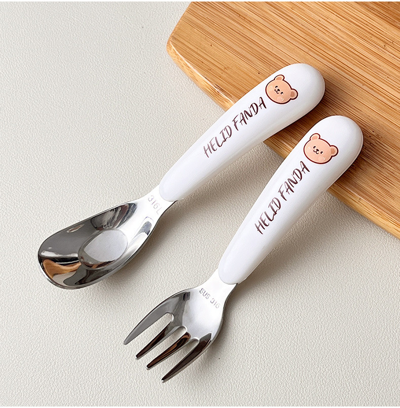 316 Stainless Steel Kids Spoon And Fork Cartoon Tableware Set Household ...