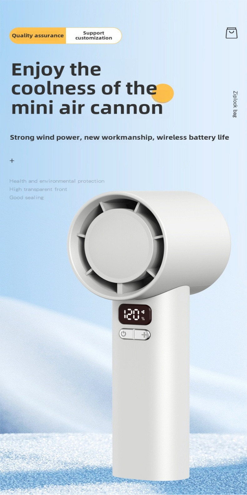 A62 Handheld Fan 5000mAh 120 Speeds Super Wind Small Air Cannon ...
