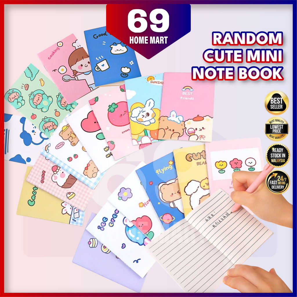 Random Cute Mini Note Book Comel Buku Nota Sekolah Ready Stock Portable ...