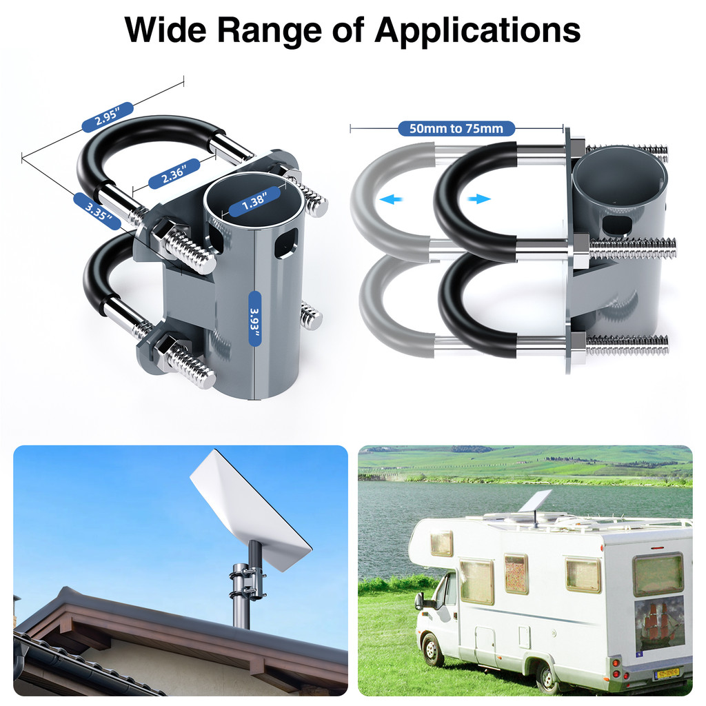 For StarLink V2 Mount Hoop Adapter Stainless Steel Antenna Holder ...