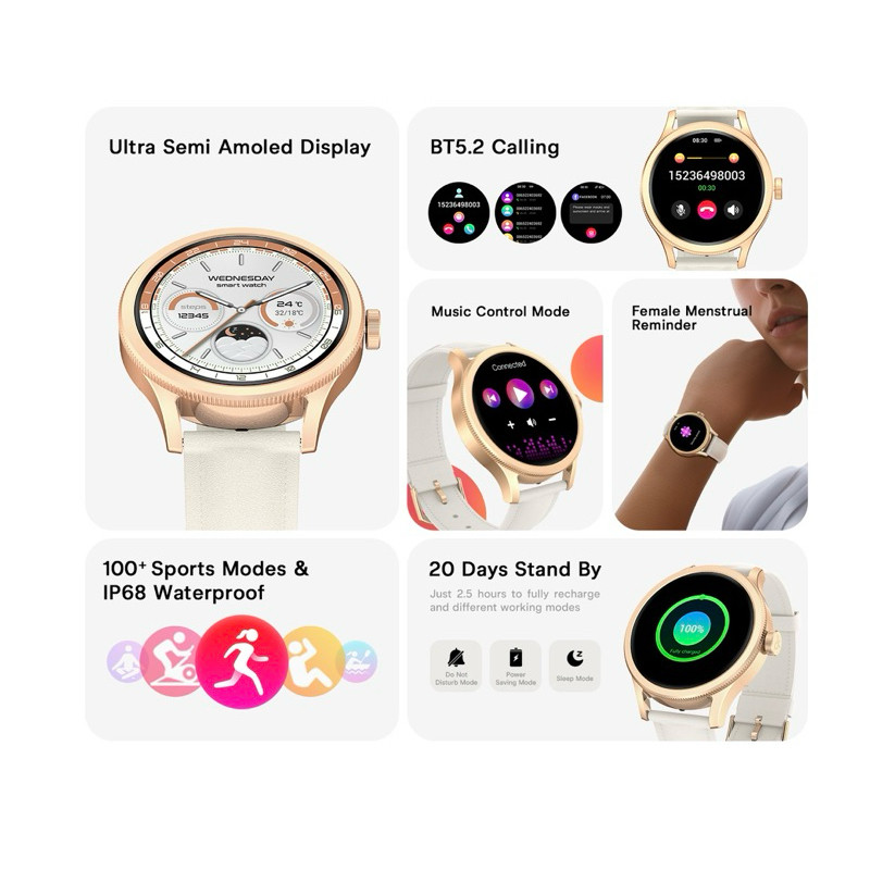 Kieslect SCYKEI Feel Amoled SmartWatch Waterproof Jam Smart Watch Women ...