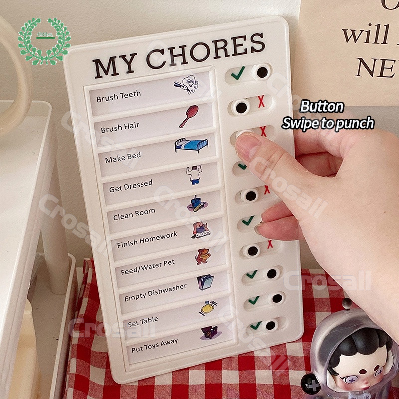 Reusable Daily Task Planning Board Detachable Chores Checklist Board Self-discipline Punch Card ...