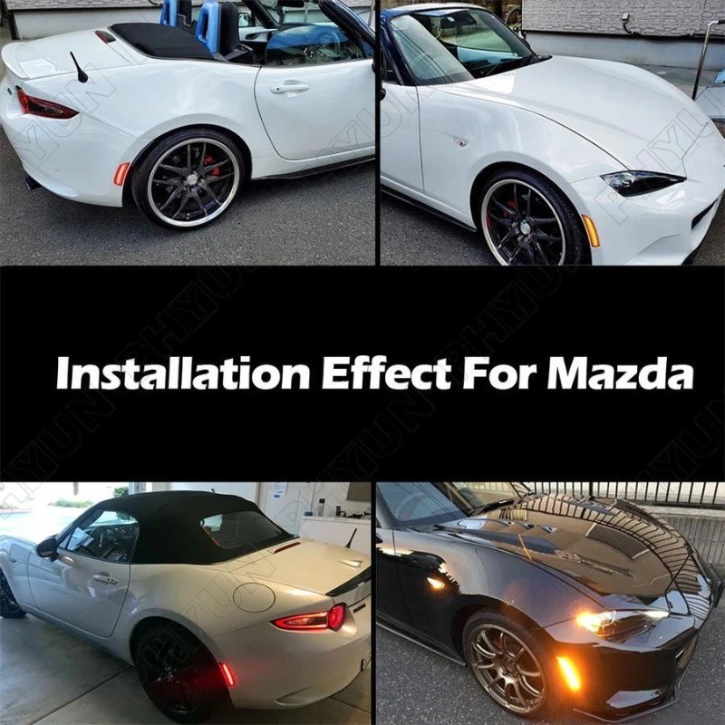 4PCS Smoked/Clear Lens LED Front Rear Bumper Side Marker Light Amber ...