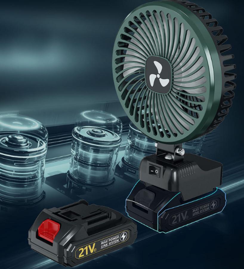 【Free 2 Batteries】8'' Lithium Battery Fan Kipas Mini Bateri Tahan Lama ...
