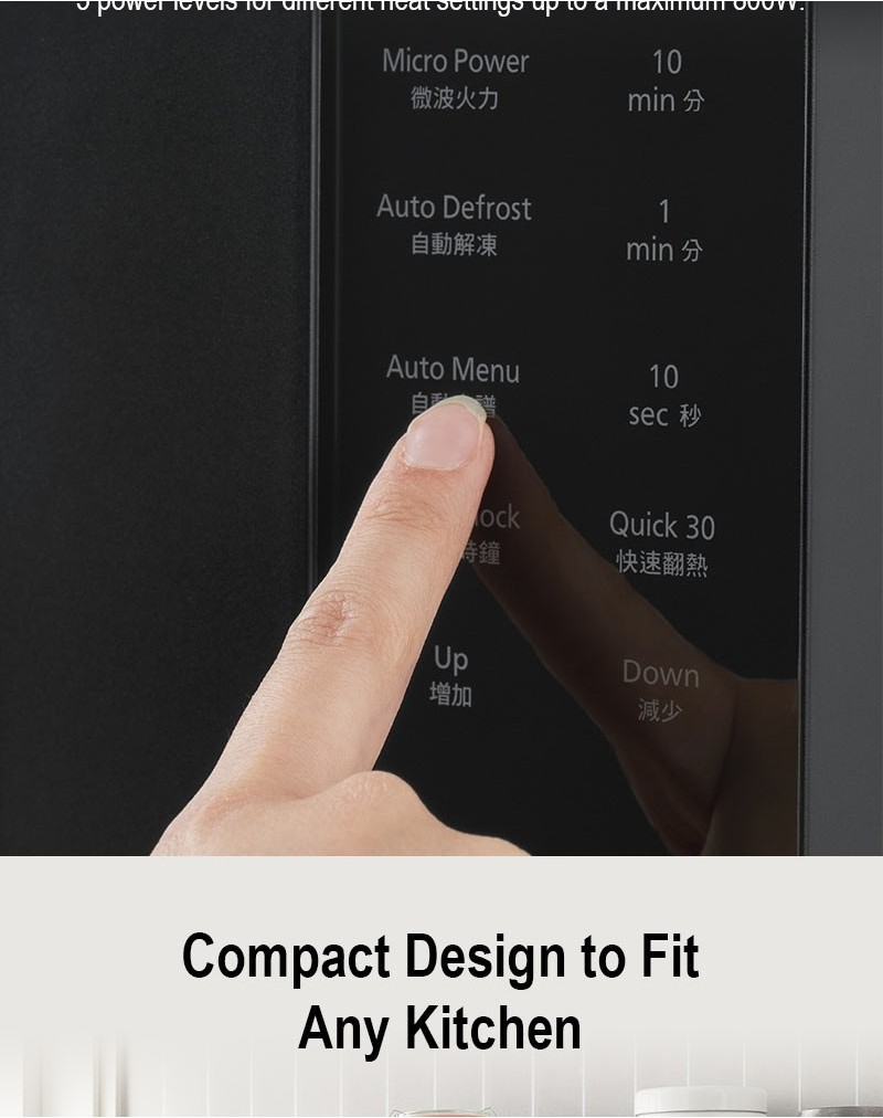 PANASONIC 20L SOLO MICROWAVE OVEN NN-ST22QBMPQ WITH 10 PRE-PROGRAMMED ...