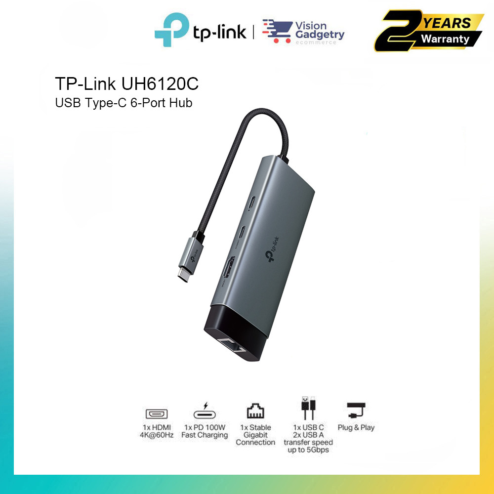 TP-Link UH6120C USB Type-C 6-Port HDMI PD100W Hub | Shopee Malaysia