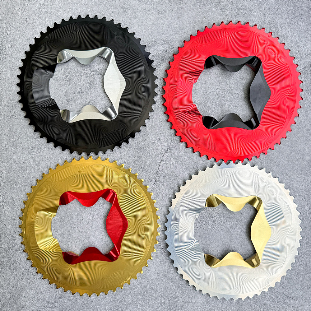 Road Bike Chainrings Set 2x12 speed Round for 110 BCD Shimano Asymmetric with Aero Cover R9200 ...