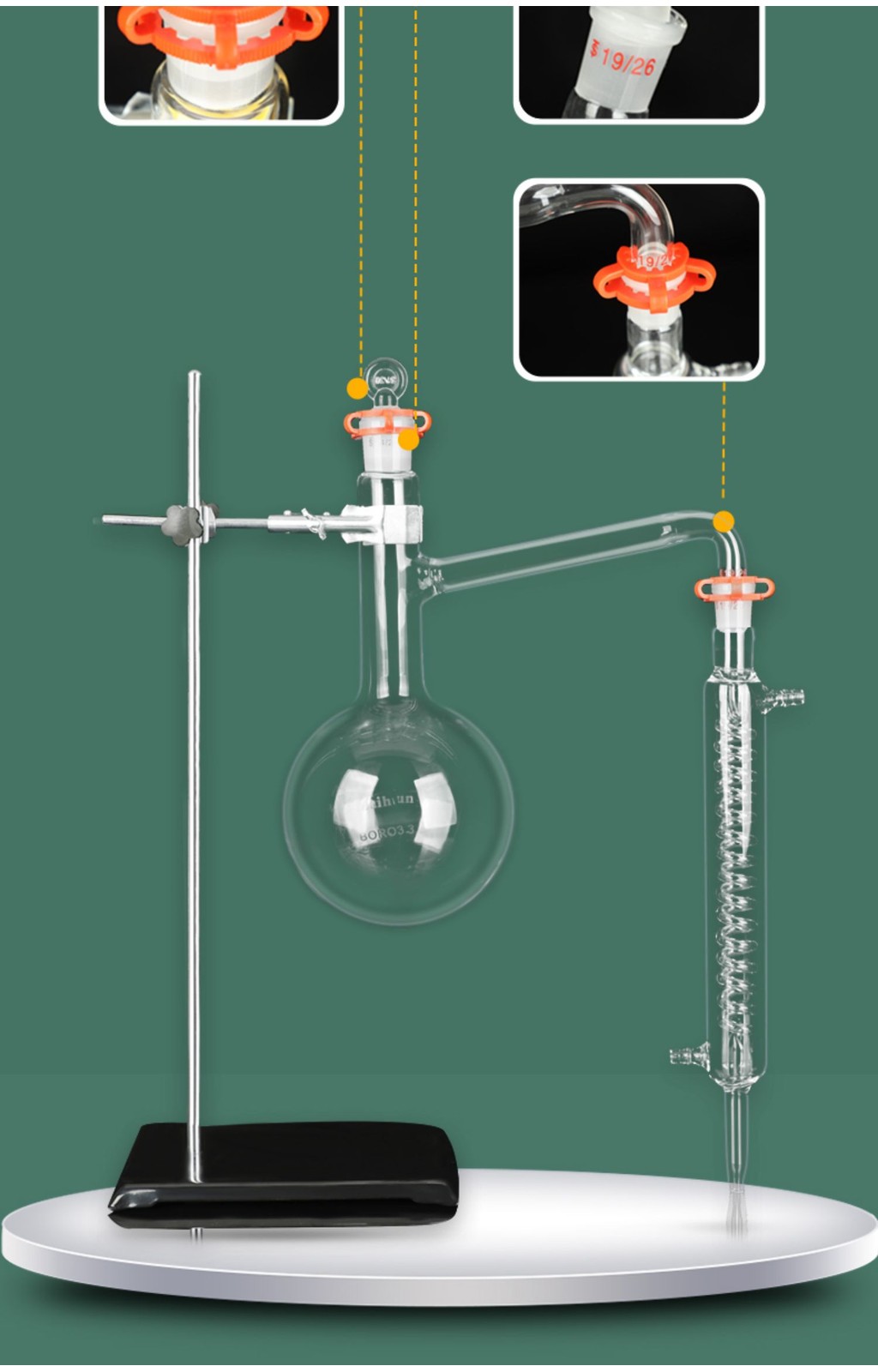 Household Small All-Glass Distillation Device Water Steam Pure Dew ...