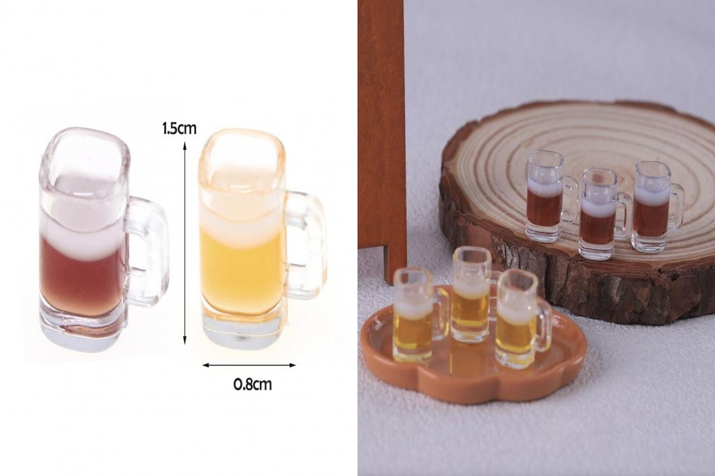 haofanzao Miniature Beer Mug Decoration Miniature Wine Glasses Set Mini ...