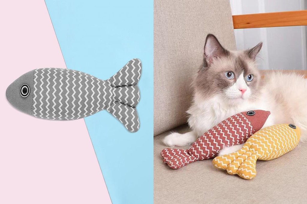 RC~ Fun Kitten Toy Handmade Cat Toy Catnip Fish Toy Set for Indoor Cats ...