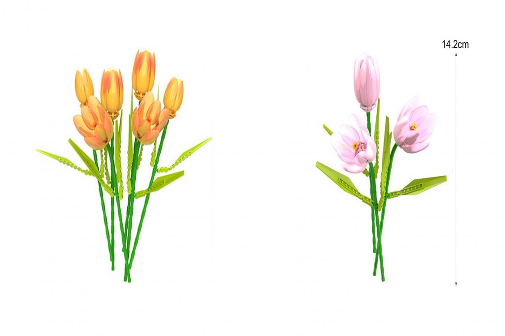 Cocoblue Realistic Plastic Tulip Flower Tulip Brick Decoration Colorful ...