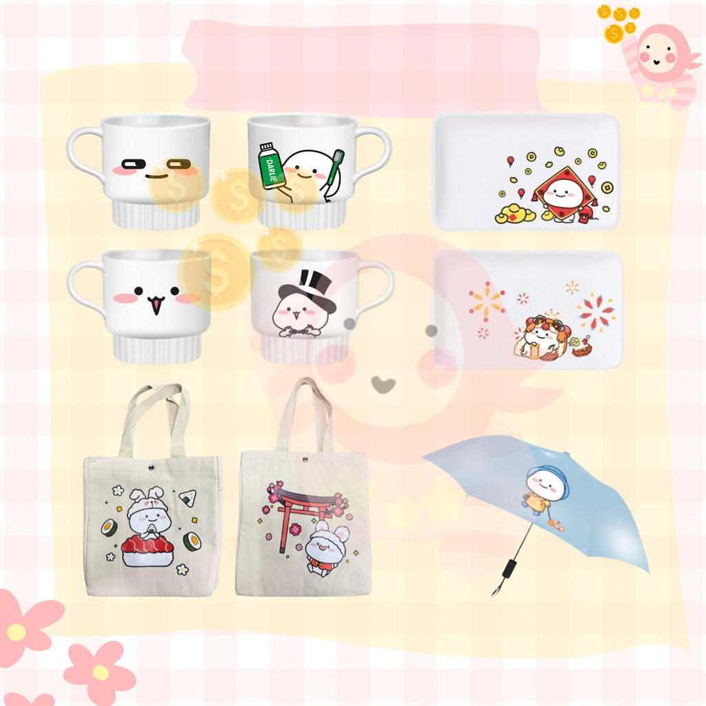 Quby Collection Stackable Mug CNY Plate Set Fordable Umbrella Lunch Bag ...