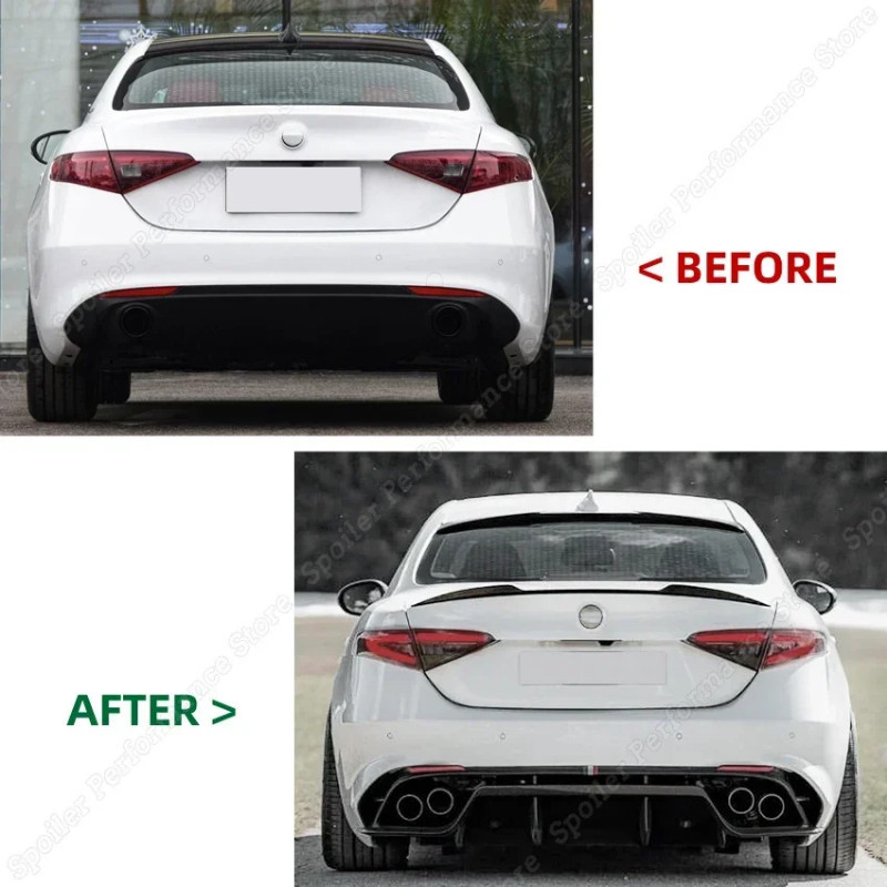 For Alfa Romeo Giulia Spoiler 2016 - UP Car Rear Trunk Spoiler Lip Wing ...