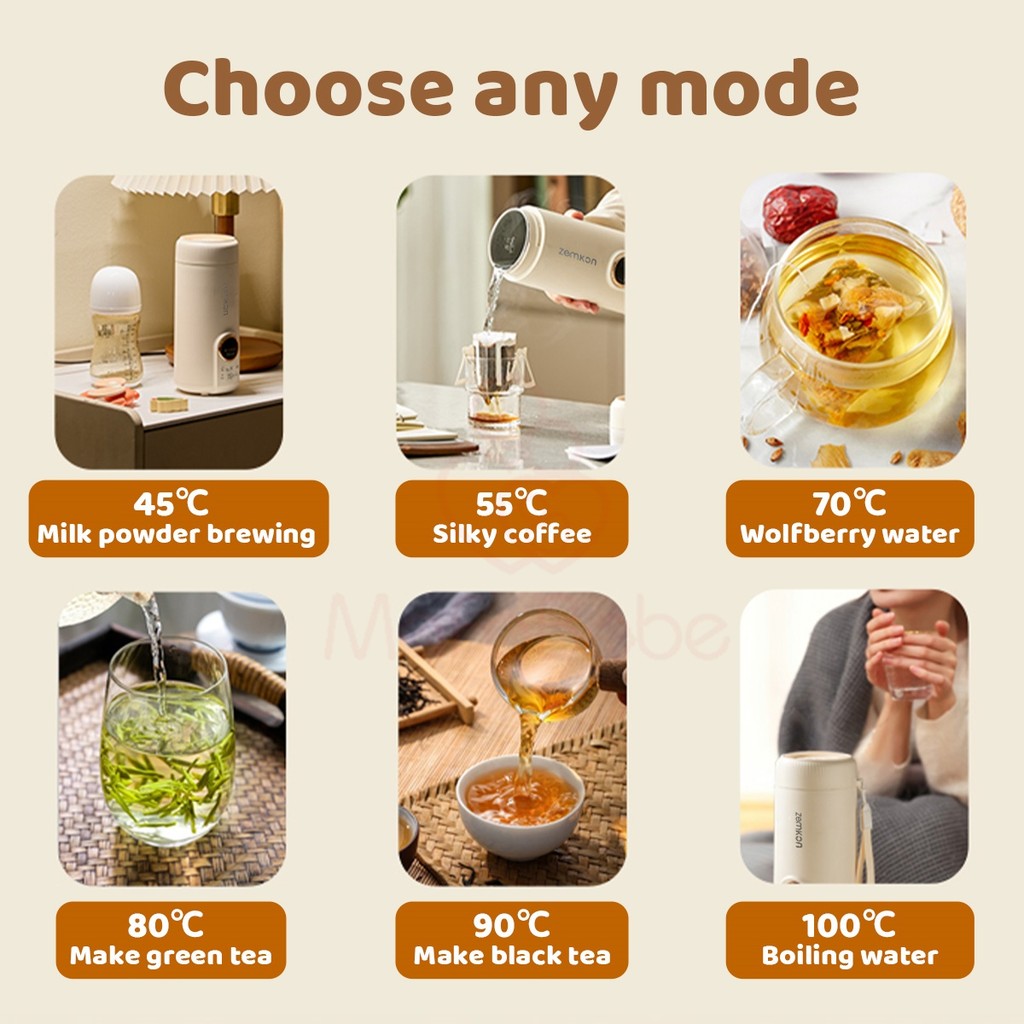 MaFaBabe Mini Electric Water Heater Cup 304 - Portable Boiling Thermos ...