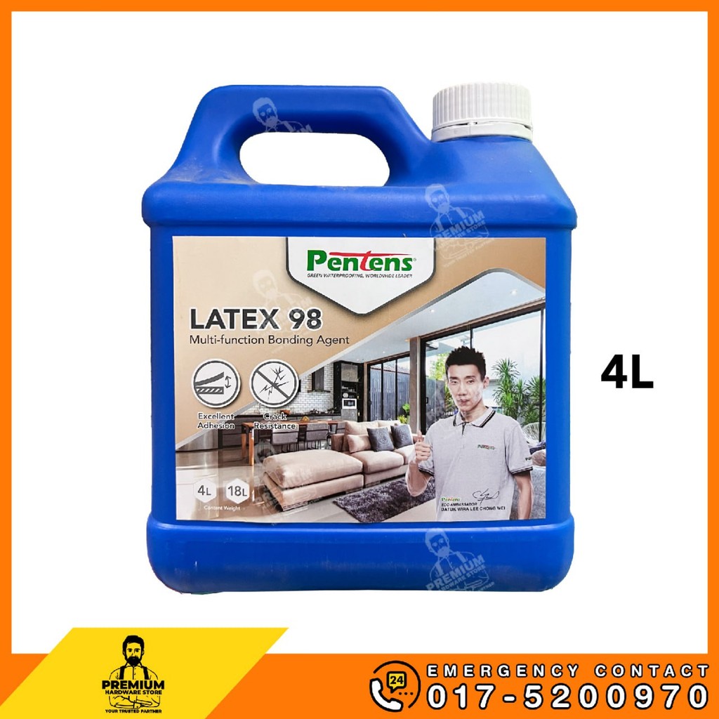 PENTENS Latex 98 4KG Multi Function Bonding Agent Cement Mortar ...