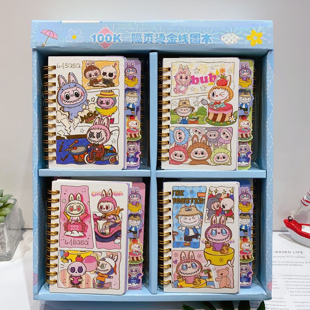 Labubu Gold Stamped Coil Book Cute Cartoon Interleaved Page Notebook ...