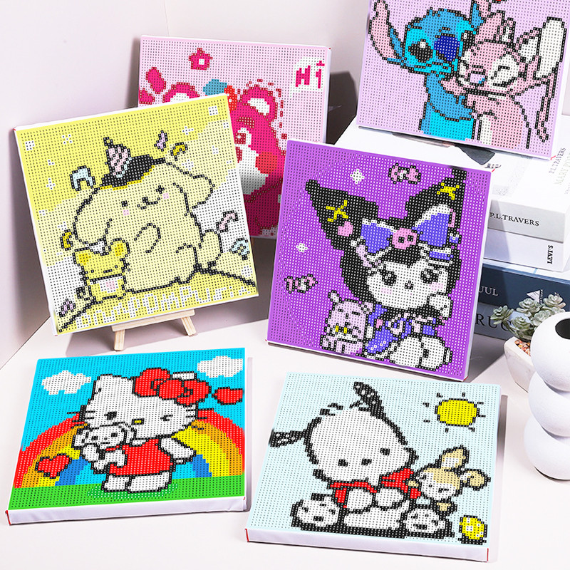 Cartoon DIY Diamond Beads Painting Children Handmade 20x20cm Paint By ...