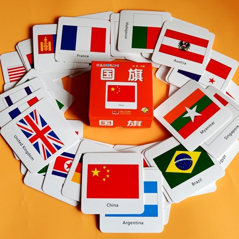 World Flags Learning Cards for Kids – 44 Countries Memory Game, Toddler ...
