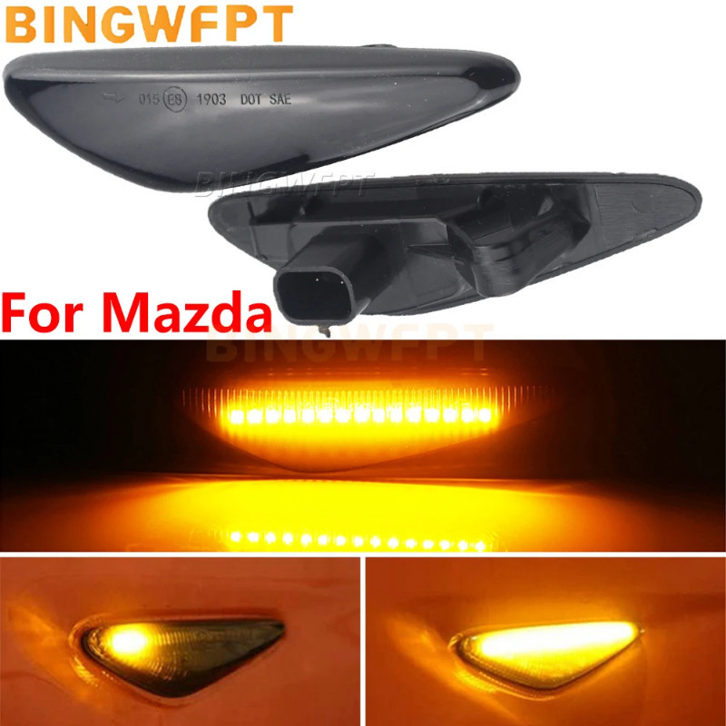 2PCS High Quality LED Dynamic Turn Signal Side Marker Light For Mazda ...