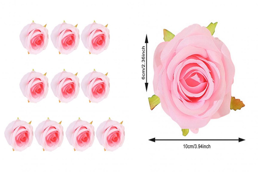 Rich Layers Fake Rose Artificial Silk Rose 10 Pcs Realistic Artificial ...