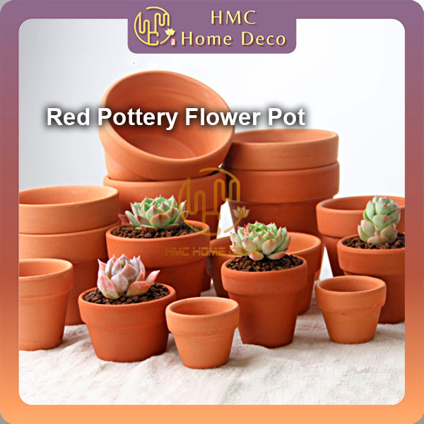 Red Pottery Ceramic Pot Succulent Cactus Flower Pot / Pasu Bunga Kaktus ...