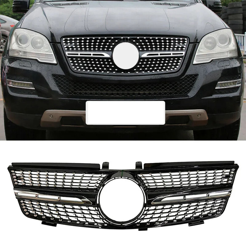 Front Bumper Grille Mesh for Benz W164 ML Class Glossy Black Racing ...