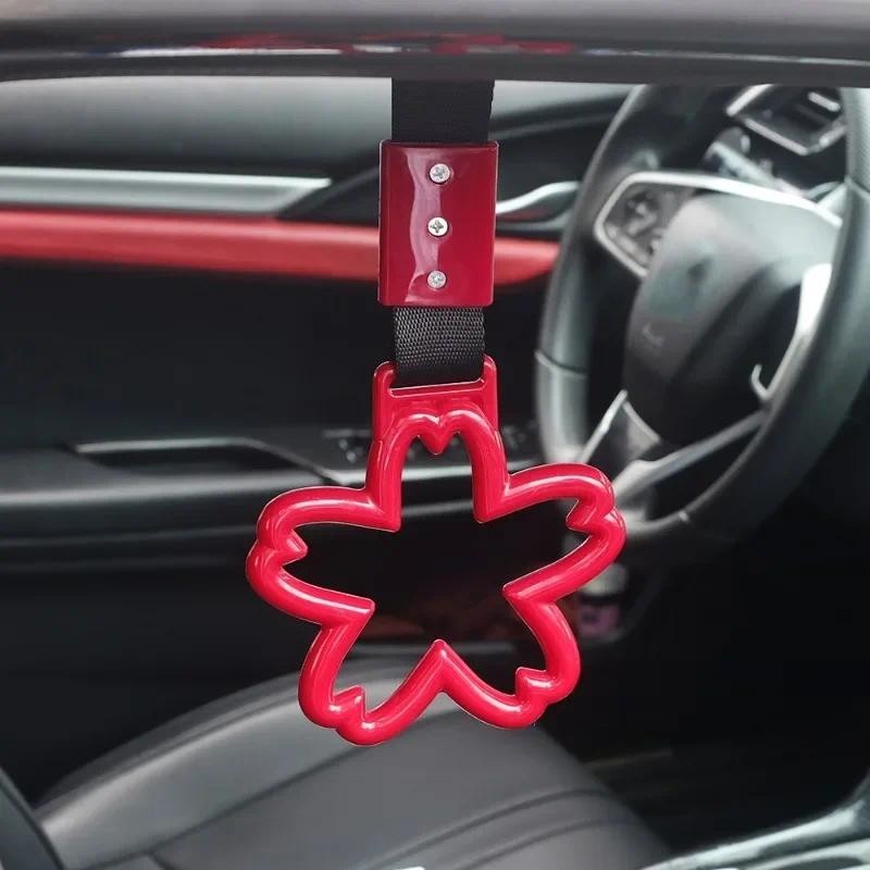 JDM Cherry Blossom Hanging Ring Car Tow Strap Pull Ring Static Belt ...
