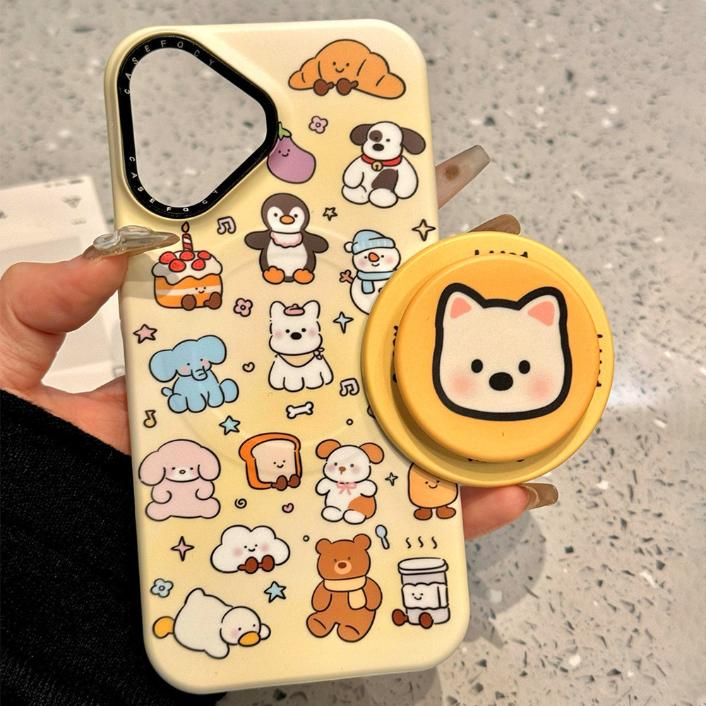 Korean Cute Jellycat Magnetic Phone Case with Puppy Holder for IPhone ...