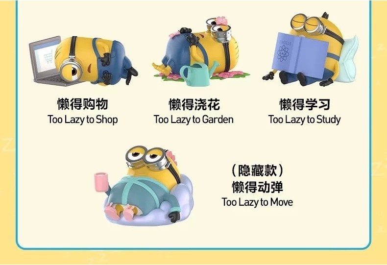 POPMART Minions Lazy every day Series Blind Box Cute Figures Pop Mart ...