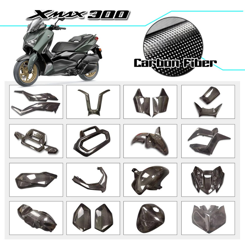 100% Carbon Fiber for YAMAHA Xmax 300 Xmax300 2023+ 2024 Motorcycle ...