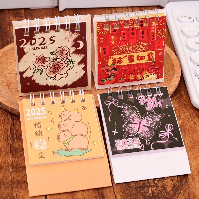 2025 Desk Calendar - Yearly Schedule Organizer - Mini Desktop Student ...