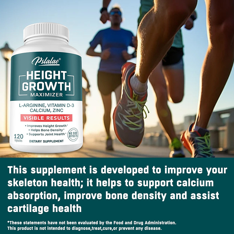 Pslalae Height Growth Supplement, Calcium, Vitamin D3 and Zinc Blend ...