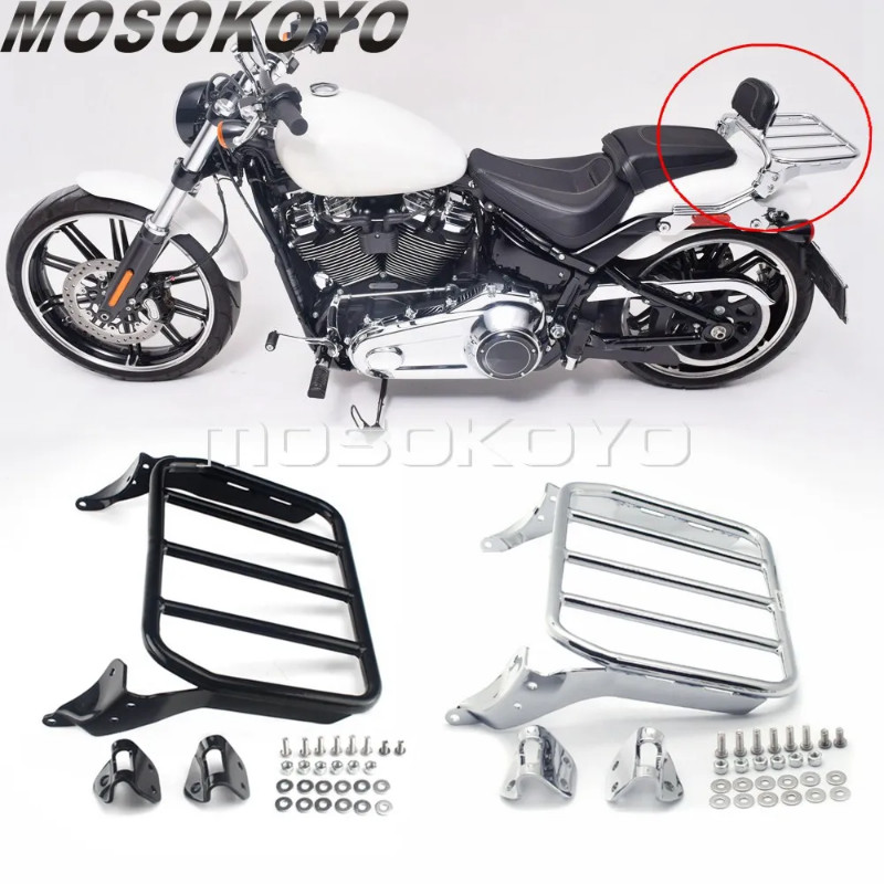 Motorcycle Sissy Bar Luggage Rack w/ Docking Hardware Kit For Harley ...