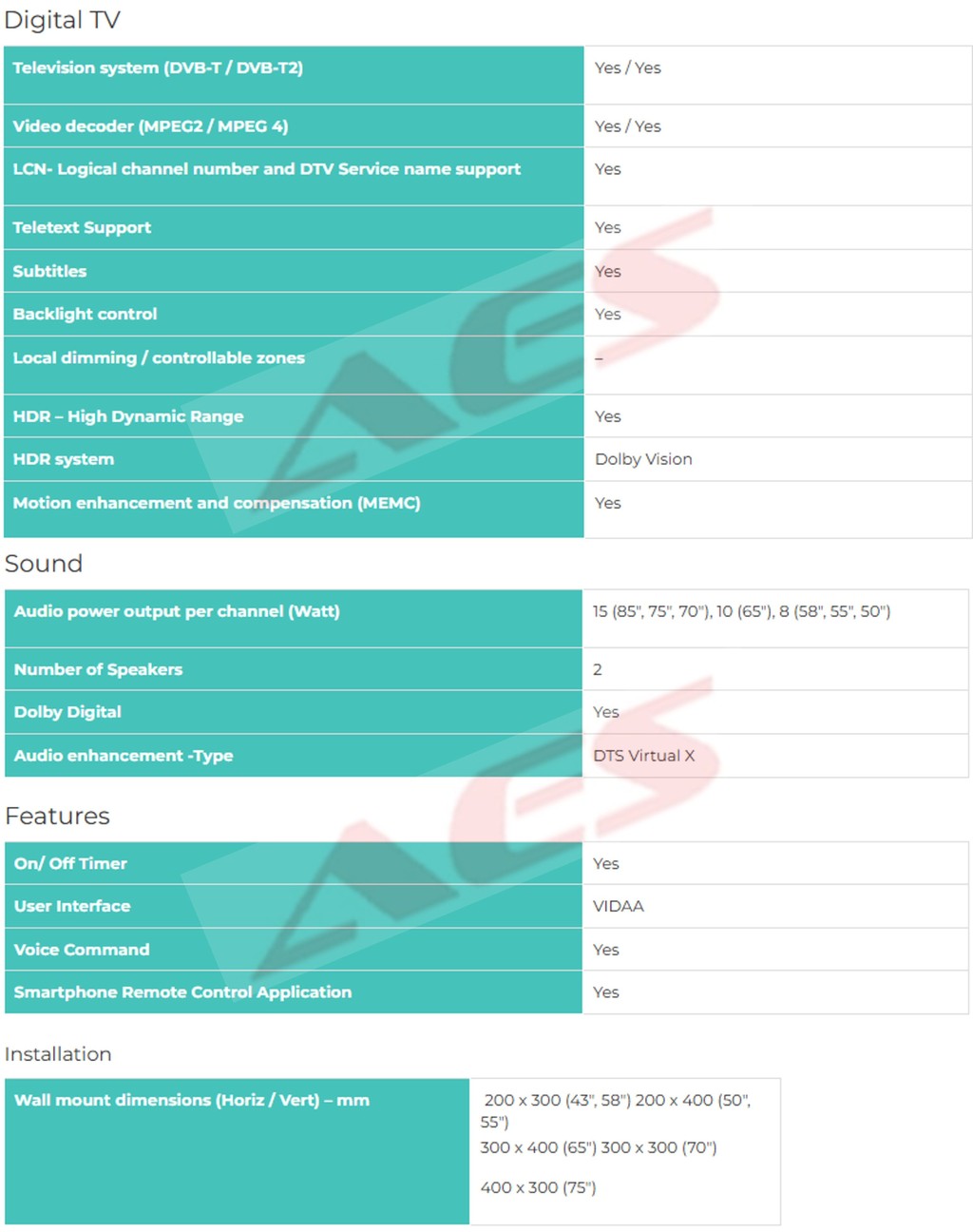 CAN SETUP HISENSE 85A6100N 85'' DOLBY VISION HDR PIXEL TUNING DTS ...