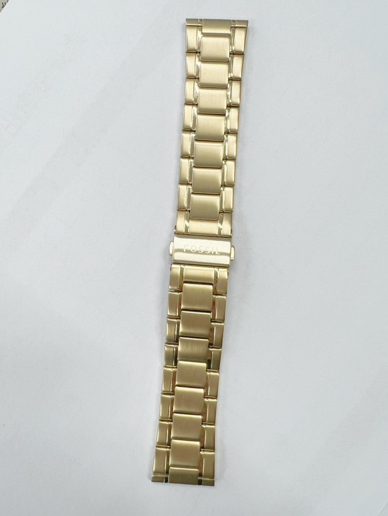 FOSSIL 22mm Stainless Steel Watch Strap - Straight End Five-Row Link ...