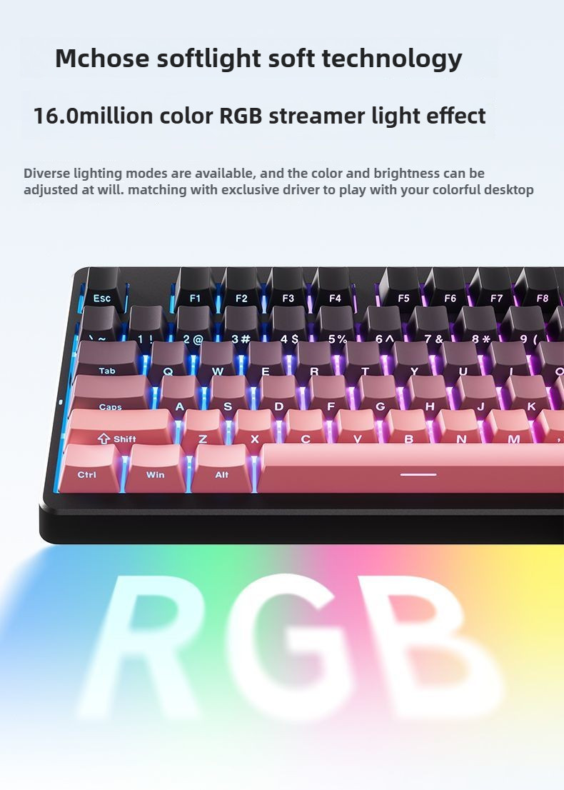 MCHOSE G98 V2 Customized Mechanical Keyboard Three Mode Hot Swappable E-sports Game Office ...