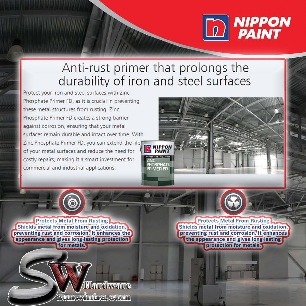 NIPPON 5L ZINC PHOSPHATE PRIMER FD Rust inhibiting primer for iron ...