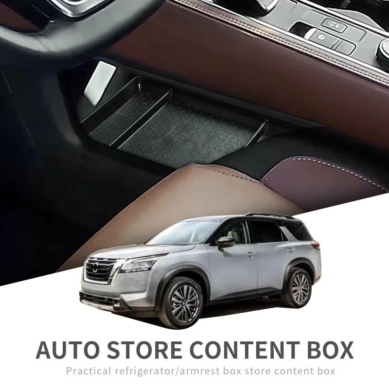For Nissan Pathfinder 2022-2024 TPE Black Car Center Console Box ...