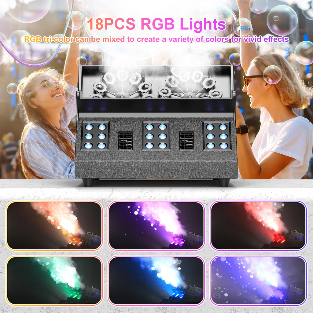 1500W Stage Bubble Fog Machine 3-IN-1 LED Stage Light Effect Projector ...