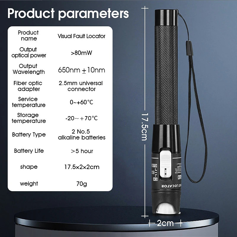 80MW visual fault locator Fiber optic red light pen Red light source ...