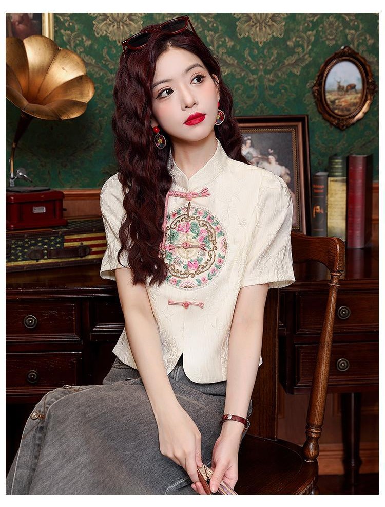 chinese new year clothes hanfu top Blouse qiapo top 中国风上衣 女 旗袍上衣 汉服 ...