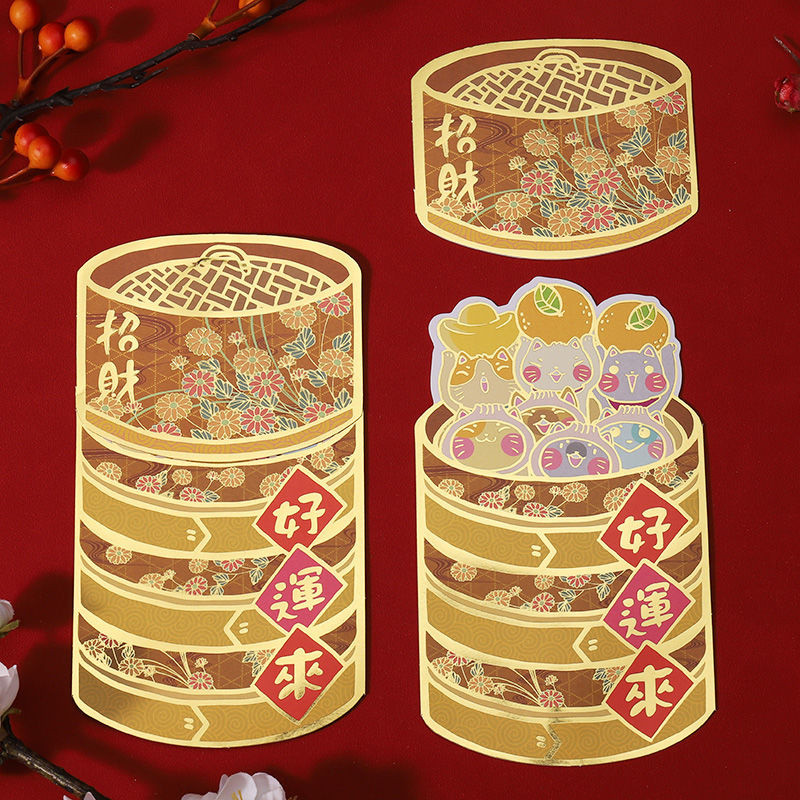 Snake Year Steamer Style Red Envelope Money 2025 Angbao cartoon angpow ...