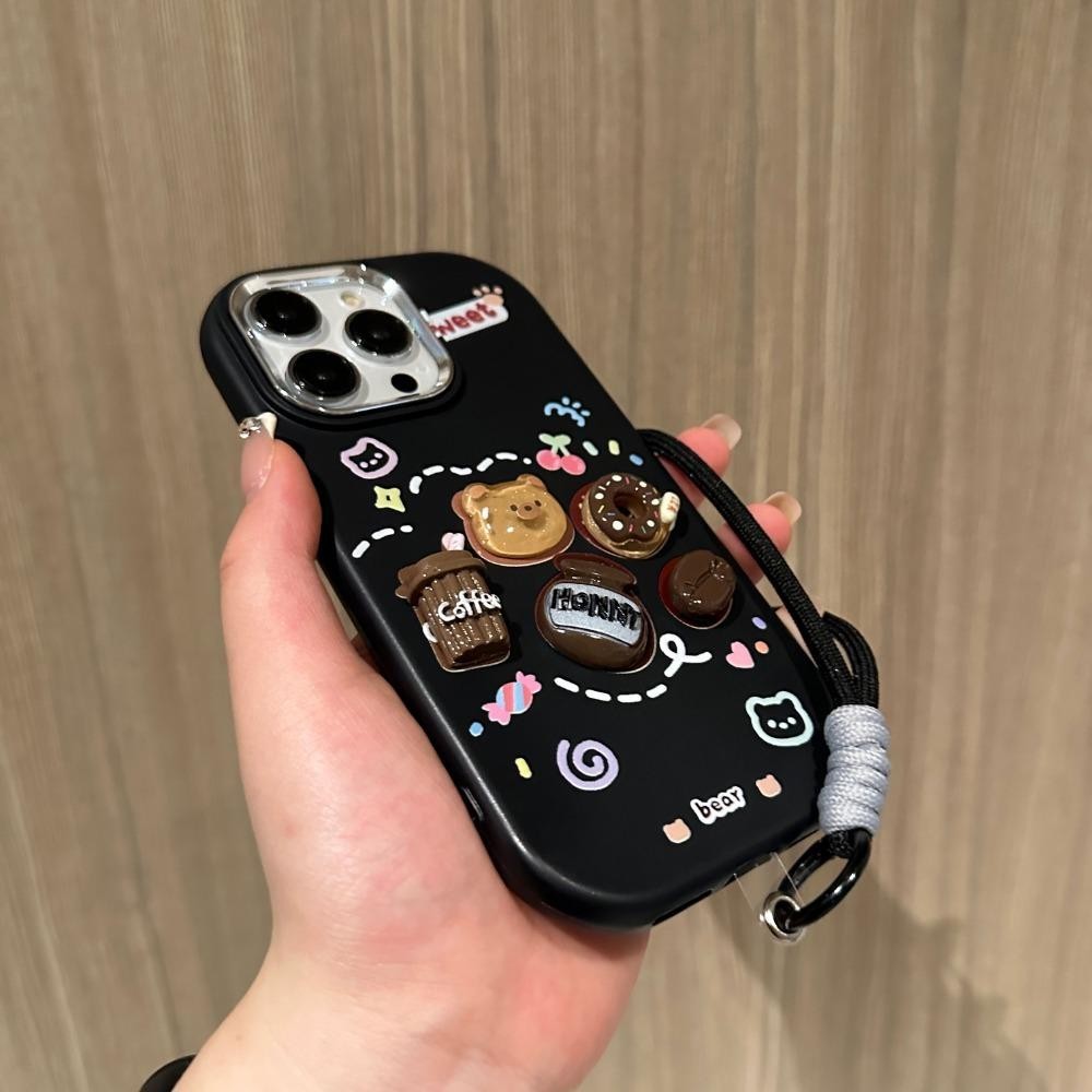 Korea DIY Doll + Casing + Lanyard for iPhone 11 16 15 14 13 12 Pro Xs ...