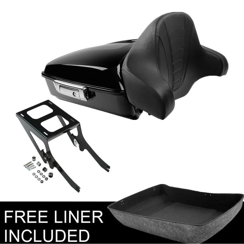 Motorcycle Chopped Pack Trunk Pad 2-Up Mount For Harley Tour Pak ...