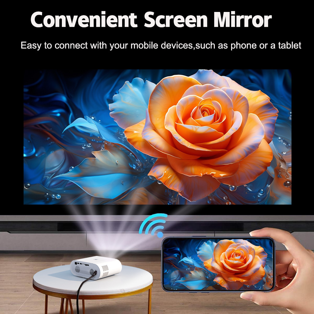 New Mini HY300 4K Android 11 Projector Dual Wifi6 200ANSI Allwinner ...