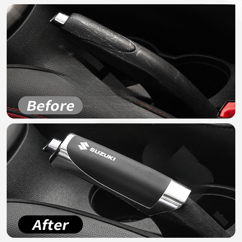 Suzuki Leather Car Hand Brake Cover Protector Handbrake Anti Slip Decor ...